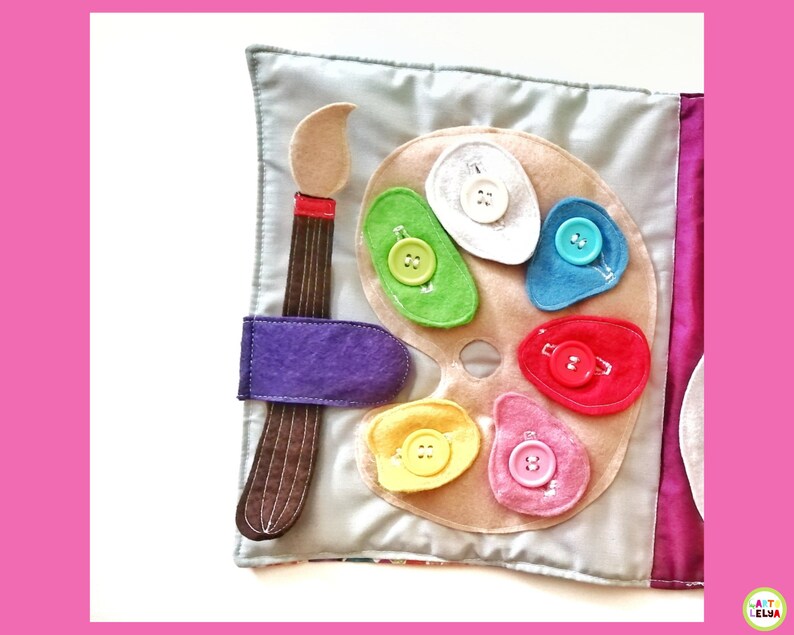 Color Palette Activity With Buttons, Handmade Quiet Book for Kids 3 ...