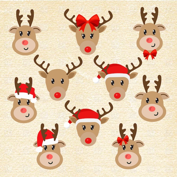 Reindeer Clip Art - Etsy