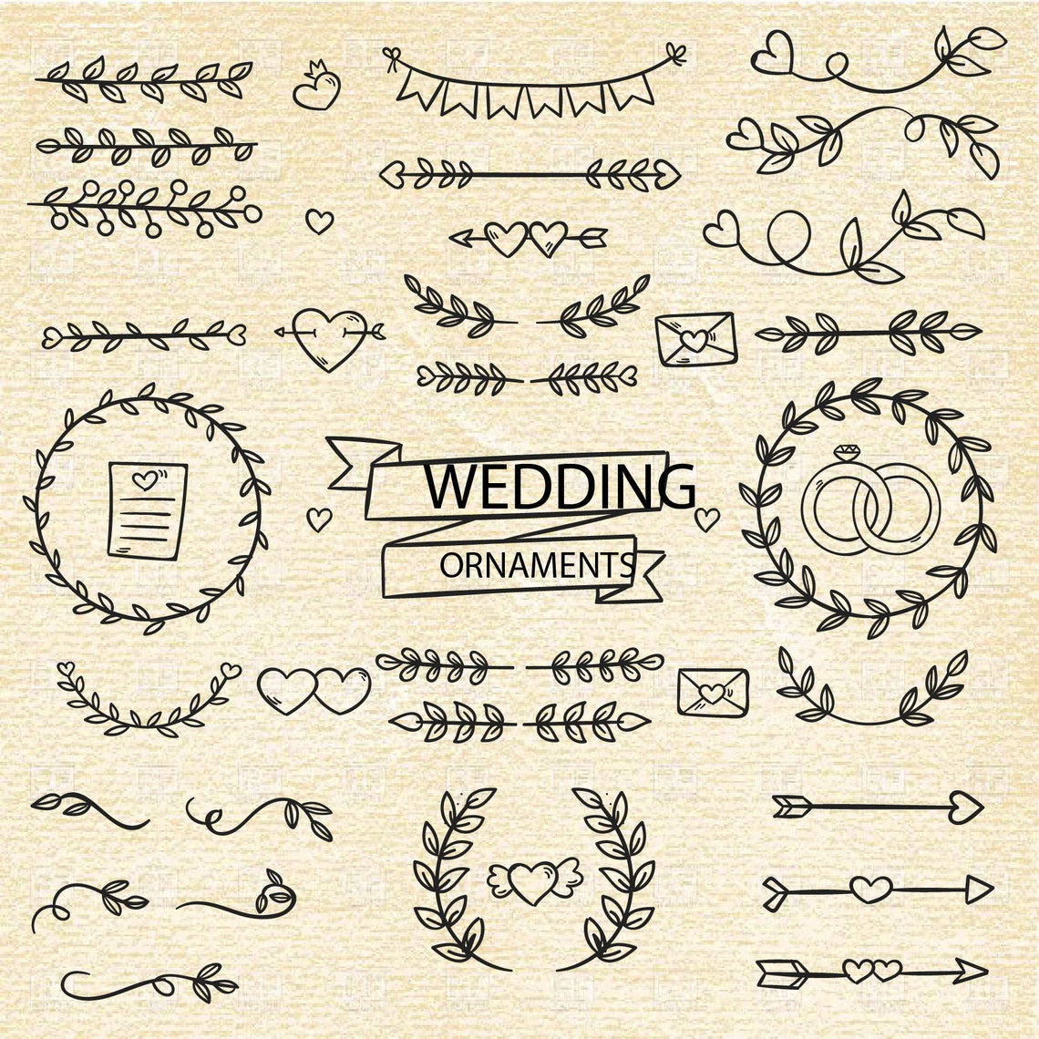 Wedding Elements wedding Invitation Wedding | Etsy