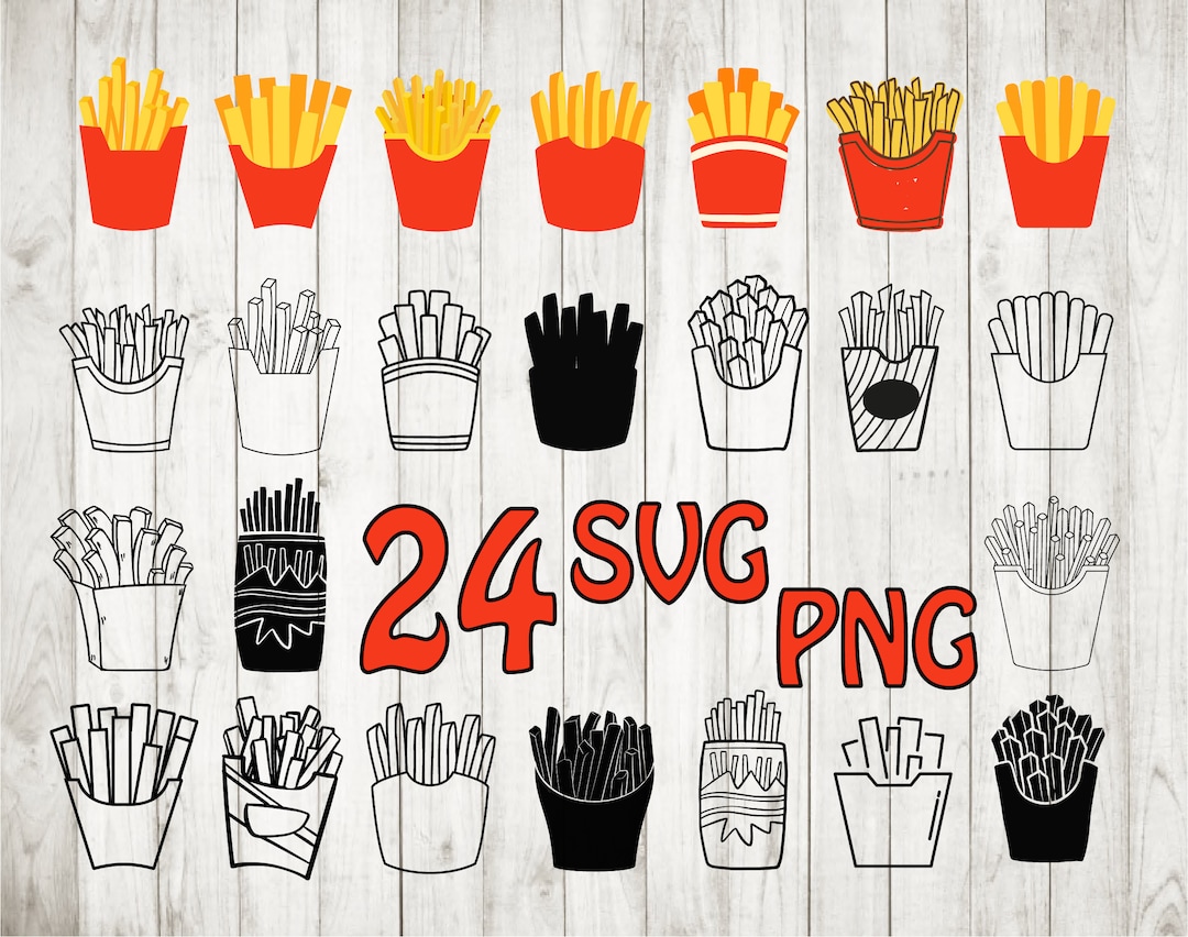 24 X French Fries SVG Bundle, French Fries Svg, French Fries Cut File ...