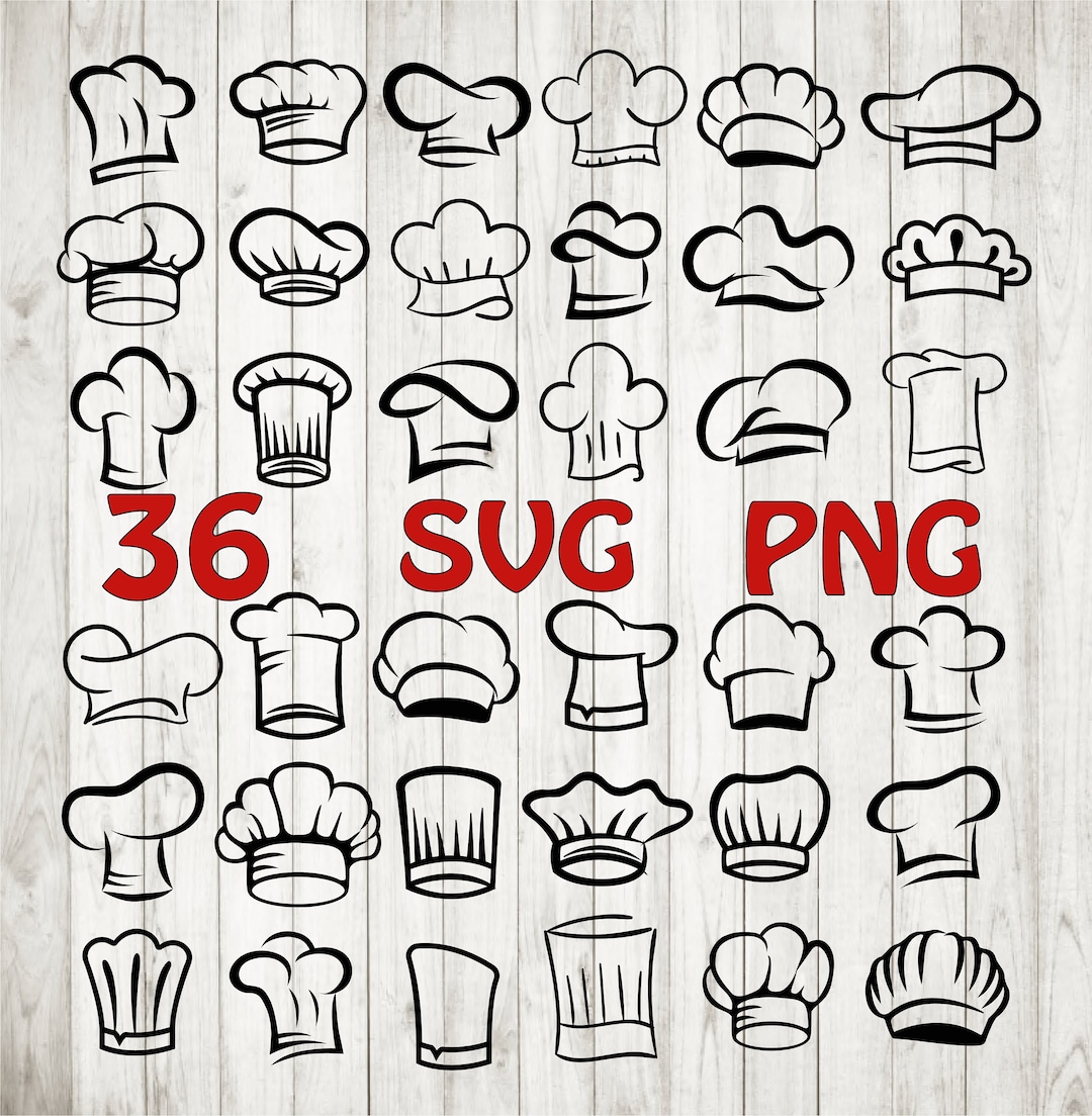 36 X Chef Hat Bundle SVG, Chef Hat Svg,chef Hat Cut File,chef Svg,chef ...