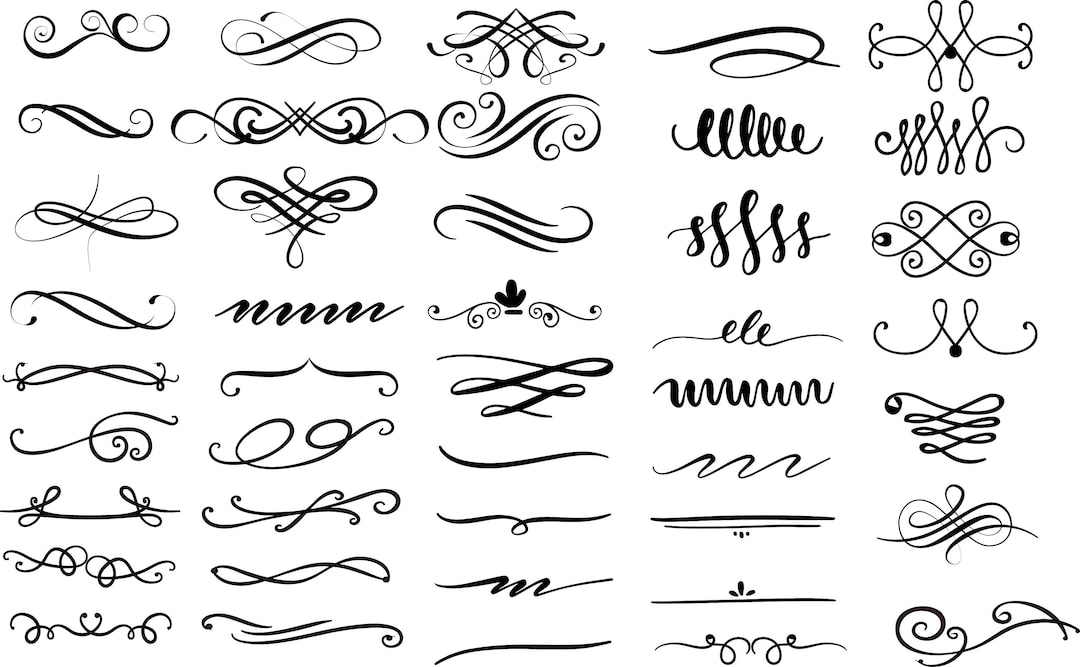 43 X Elegant Text Dividers,printable Text Dividers,digital File Svg ...