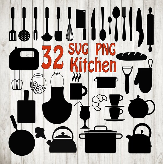 32 Xkitchen Bundle Svgkitchen Svgkitchen Ustensilskitchen - Etsy