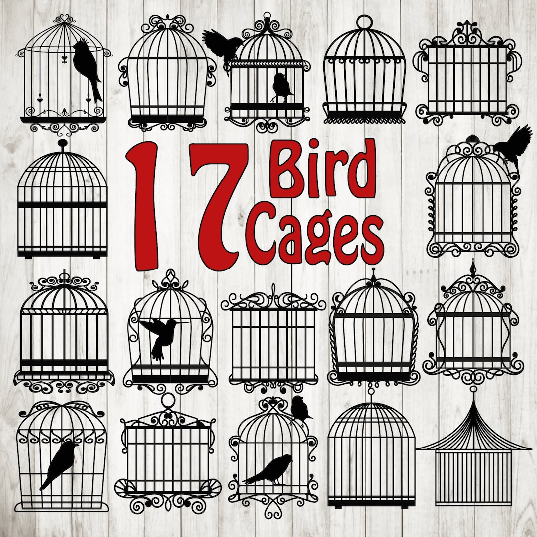 17 X Bird Cage SVG Bundle, Bird Cage Silhouette, Bird Cage Cricut, Cage ...