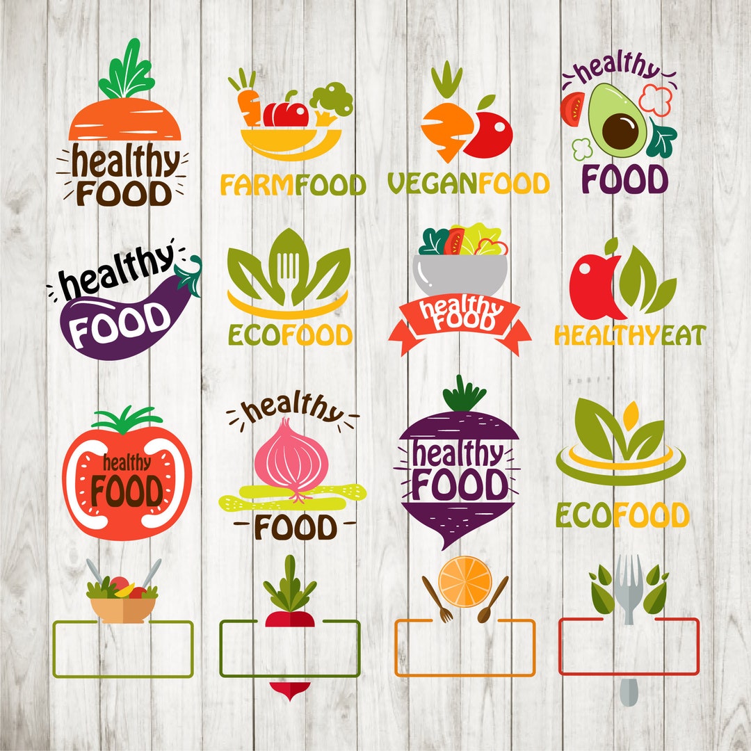 16 X Healthy Food Bundle, Healthy Food Svg, Organic Food Svg, Healthy ...