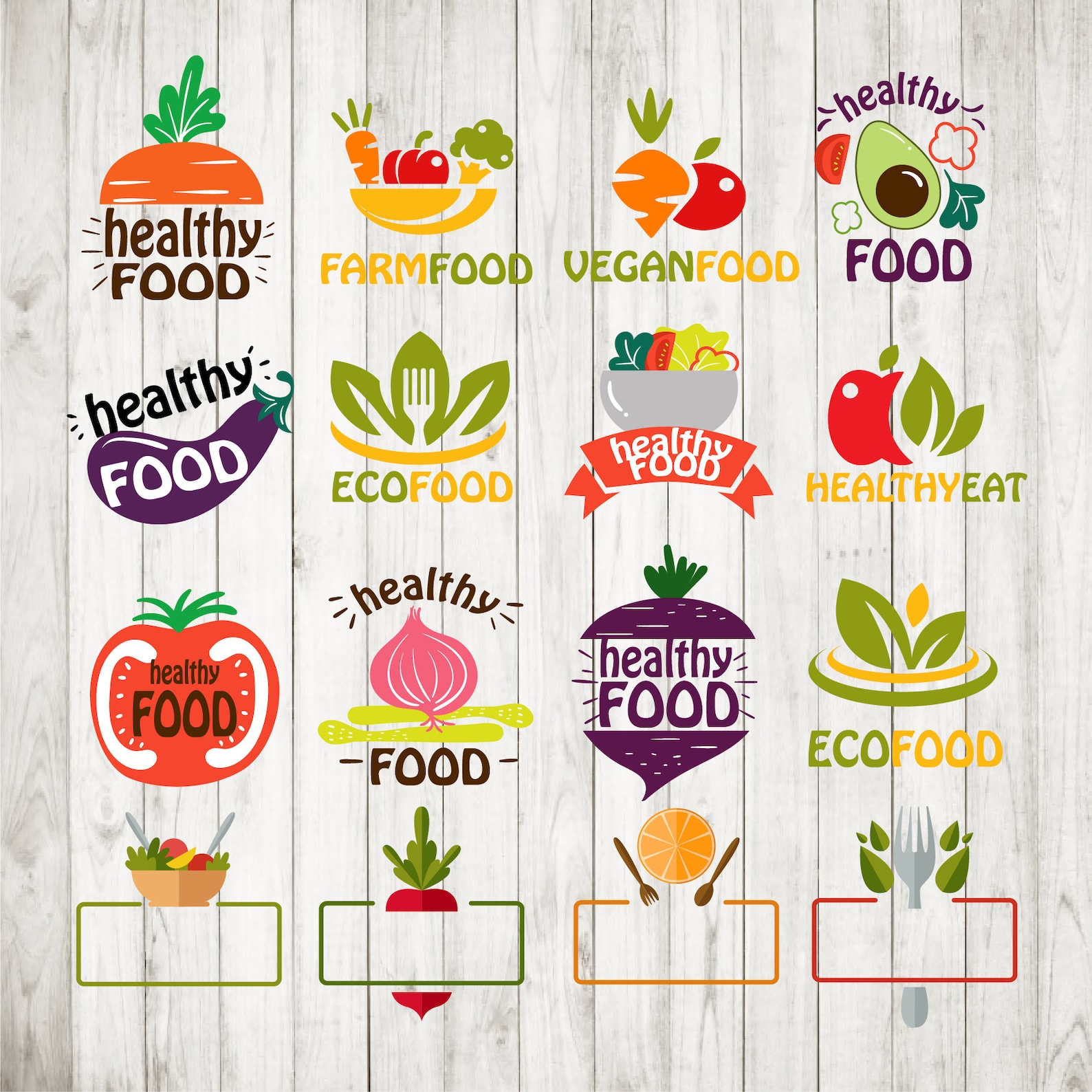 16 X Healthy Food Bundle Healthy Food Svg Organic Food Svg | Etsy