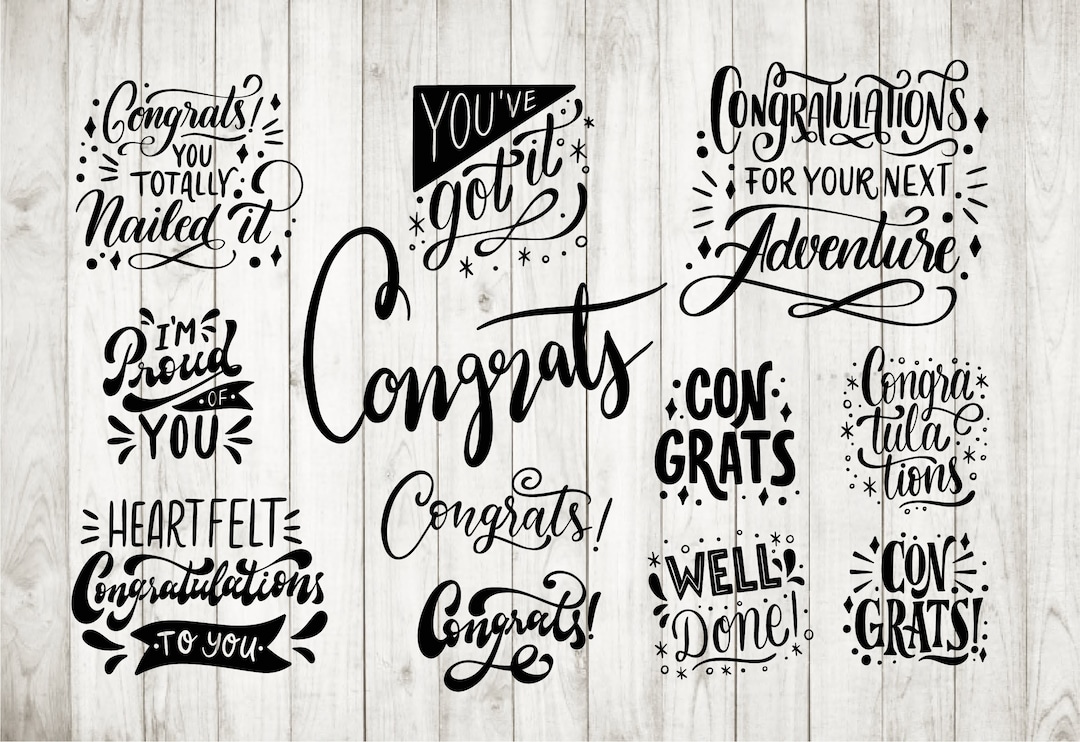 12 X Congrats Bundle SVG, Congrats SVG, Congratulations SVG, Congrats ...
