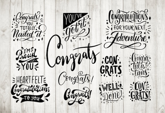 12 X Congrats Bundle SVG Congrats SVG Congratulations SVG - Etsy Canada