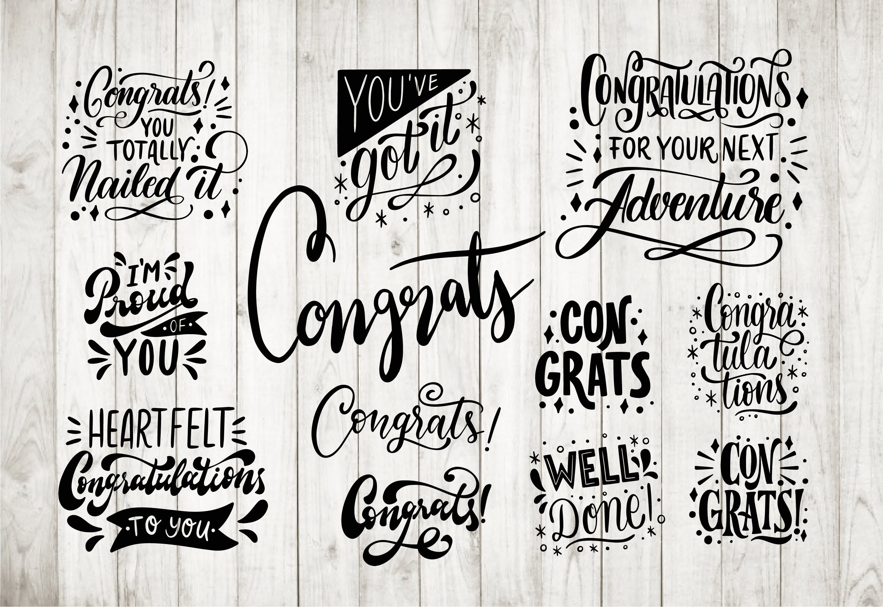 12 X Congrats Bundle SVG, Congrats SVG, Congratulations SVG, Congrats ...