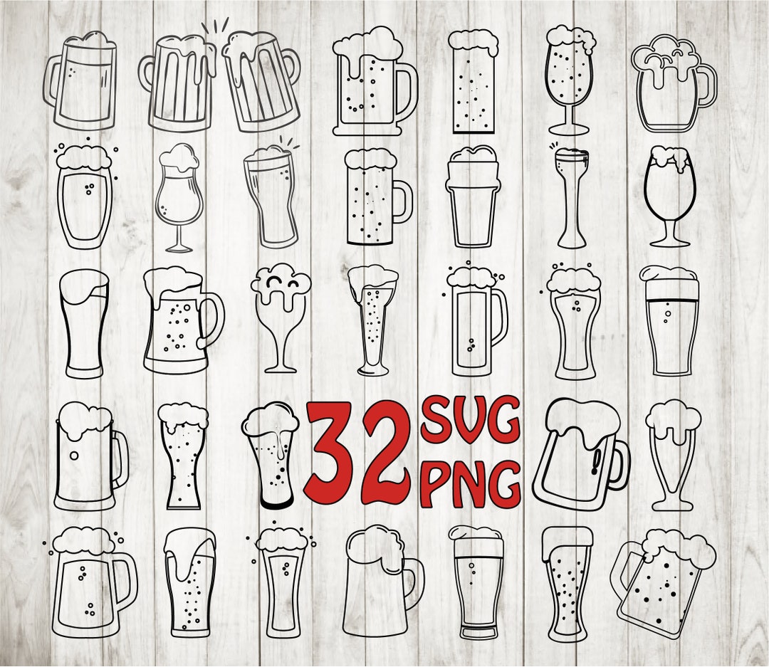 32 X Beer SVG Bundle,beer Svg,beer Silhouette Svg, Beer Clipart, Beer ...