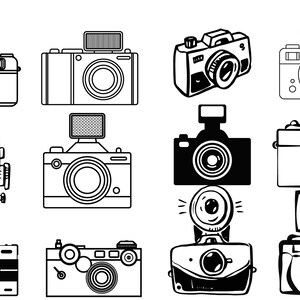 52 X Camera SVG Bundle, Camera Silhouette,camera Svg,camera Clipart ...