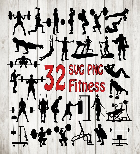 32 X Fitness SVG Bundle Fitness SVG Fitness Cut Files | Etsy