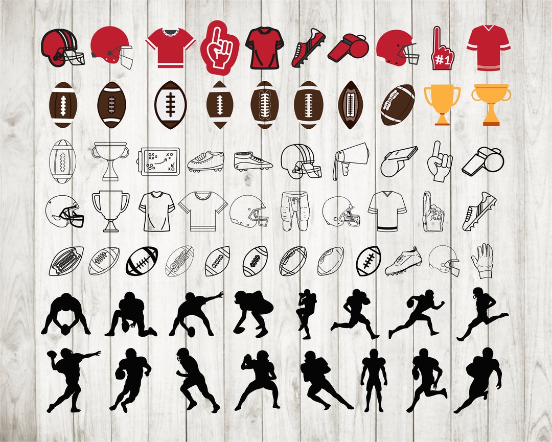 68 X Football SVG Bundle, Football Svg, Football Cut File, Football ...