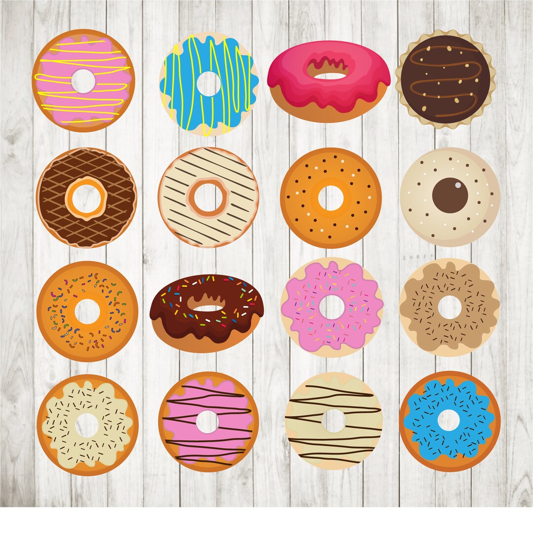 16 X Donut Svg Bundle, Decal,stencil,vinyl,donut Svg File, Donut Design ...