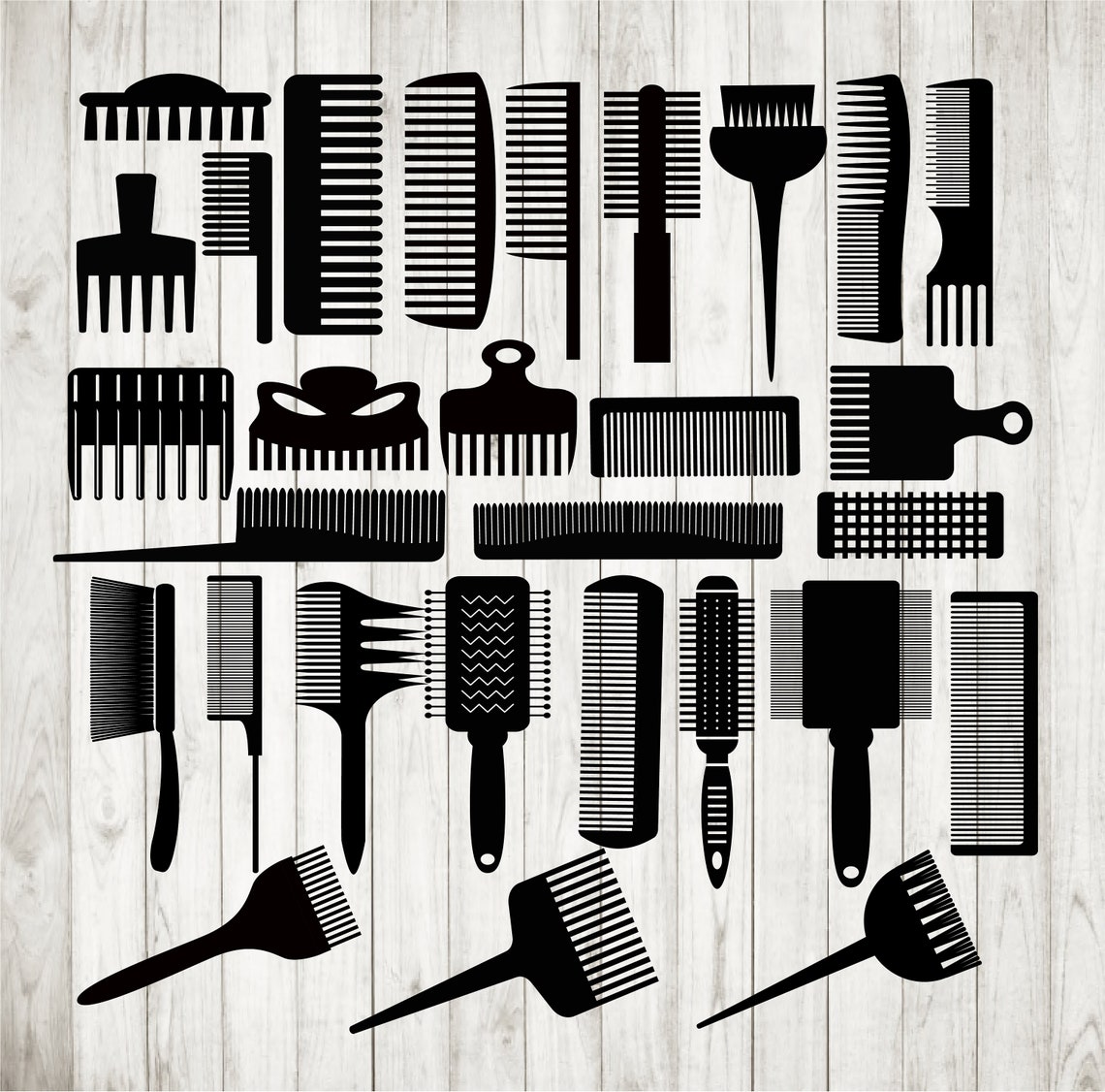 29 X Hairstyling Accessories SVG Bundle Comb Silhouette - Etsy