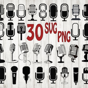 30 X Microphone SVG Bundle Microphone Cut File Microphone | Etsy