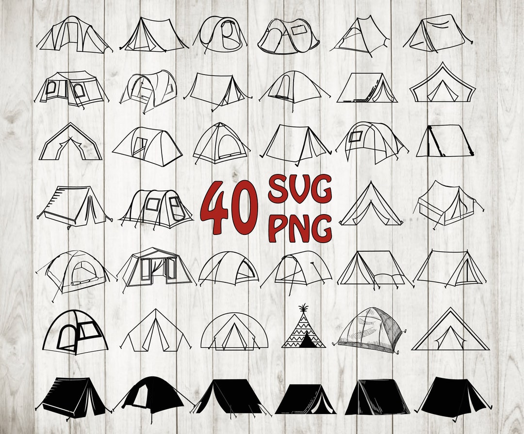 40 X Tent Svg Bundle, Tent Svg, Camping Svg,tent Cut File, Tent ...