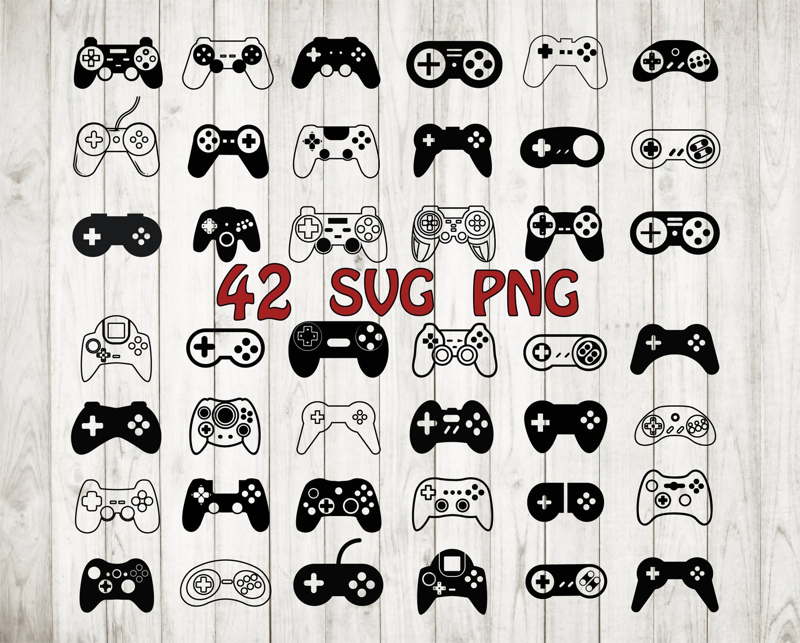 42 X Controller Bundle Gamepads SVG Gamepad Silhouette Svg - Etsy