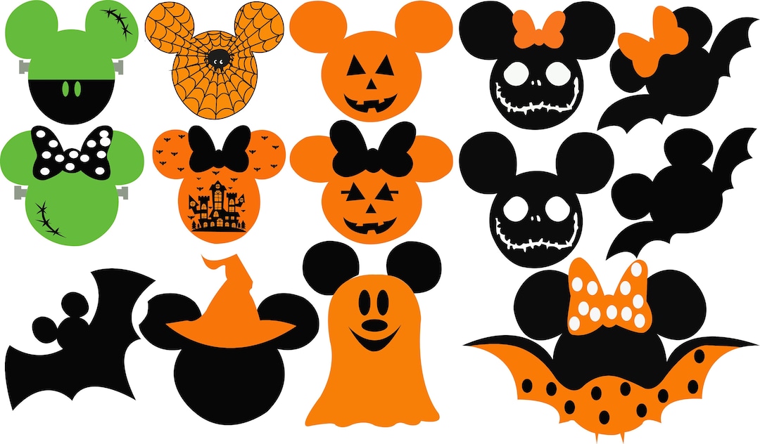 14 X Mickey Halloween Faces, Minnie Halloween, Halloween,printable ...