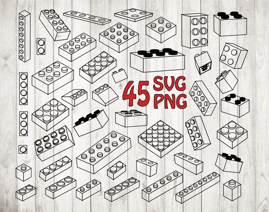 45 X Building Block Svg,building Brick Svg,toys Svg,toys Clipart,toys ...