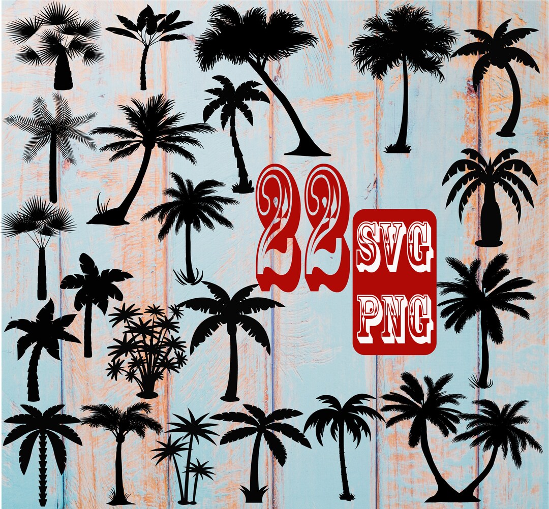 22 X Palm Tree SVG Bundle, Palm Tree SVG, Palm Tree Clipart, Palm Tree ...