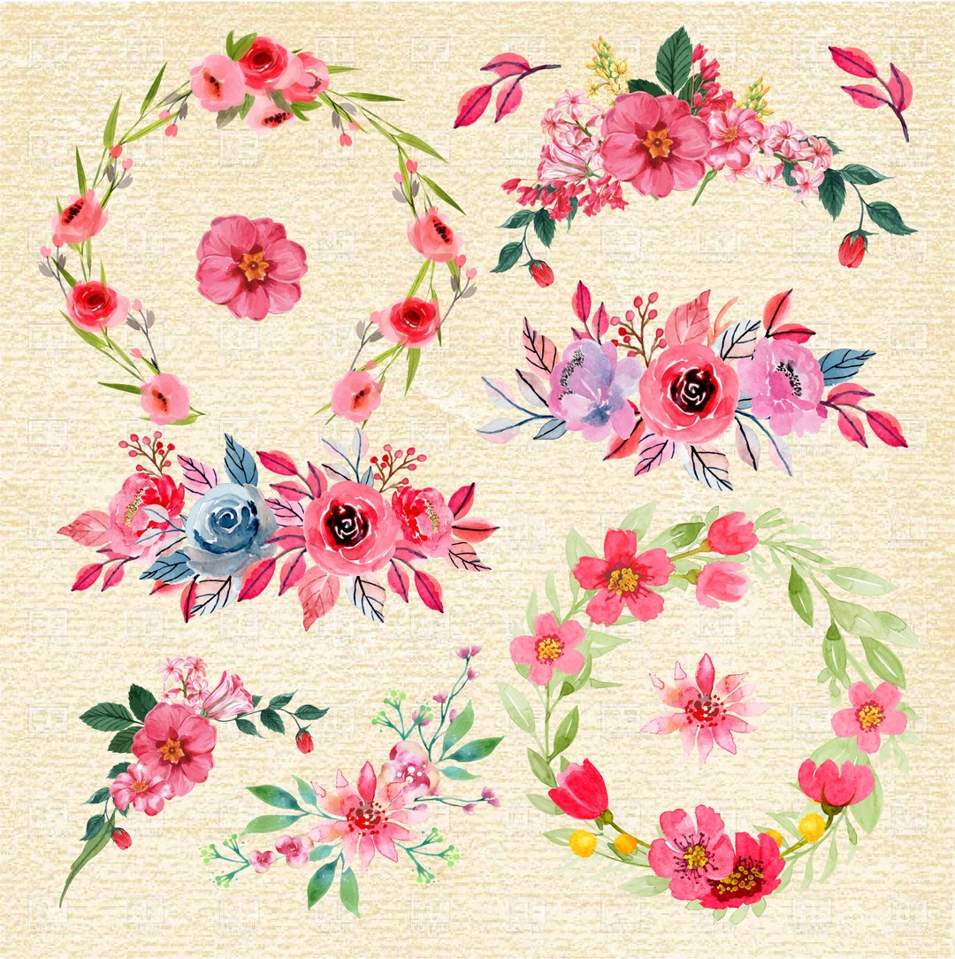 10 X Floral Bundle Svg, Floral Bouquets, Wedding Ornament,floral ...