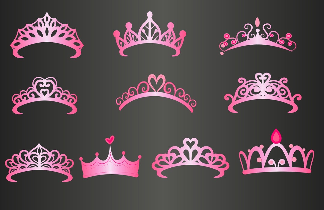 10 X Crown Svg File,tiara Svg,crown Vector,crown Cut, Princess Crown ...
