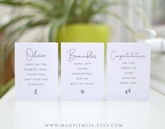 Bespoke Mini Cards Personalised Greetings Cards Customised | Etsy