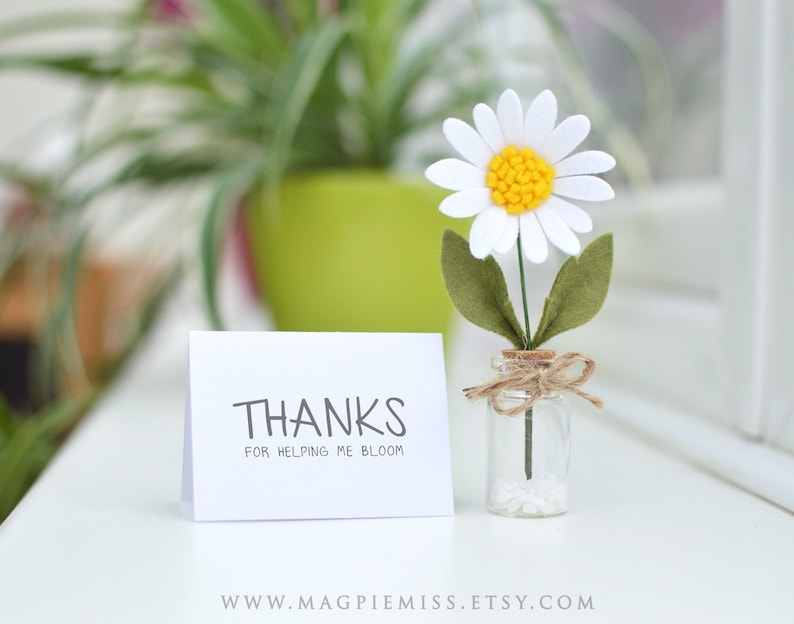 Teacher appreciation gift teacher thank you card flower | Etsy