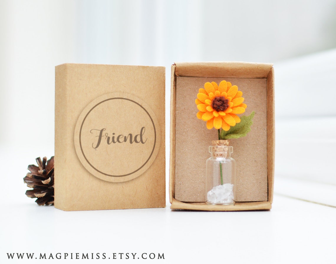 Matchbox Orange Daisy Felt Daisy Gerbera Daisy Matchbox - Etsy
