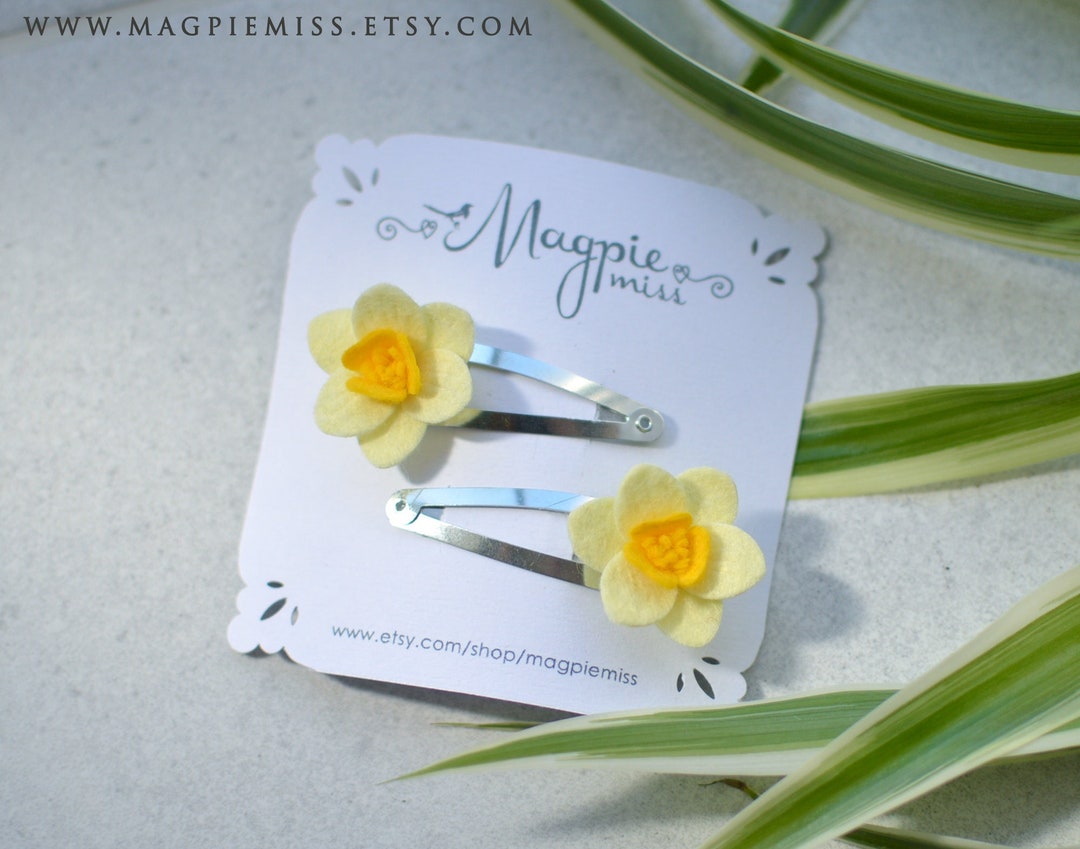 Daffodil Hair Clips, Felt Sunflower, Daffodil Wedding, Wedding Favours ...