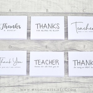 Teacher Appreciation Gift, Teacher Thank You Card Flower, Thank You ...