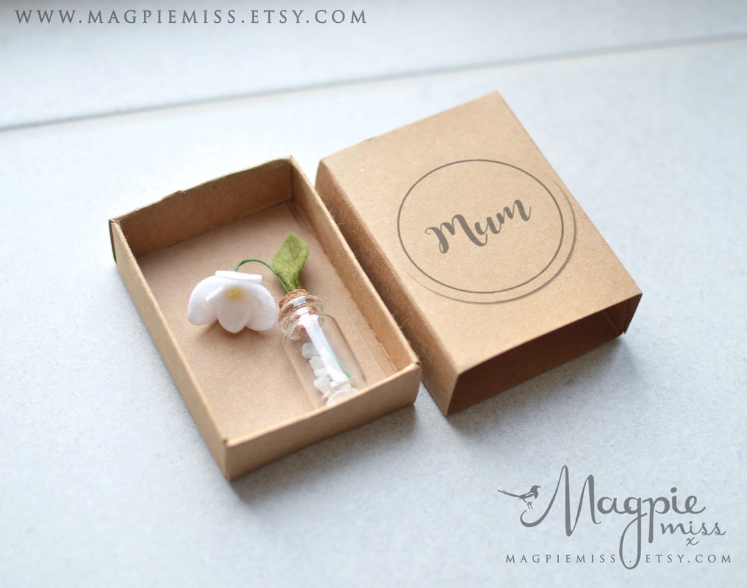 Snowdrop in a Matchbox: Handmade Felt Flower Thank You Gift ...