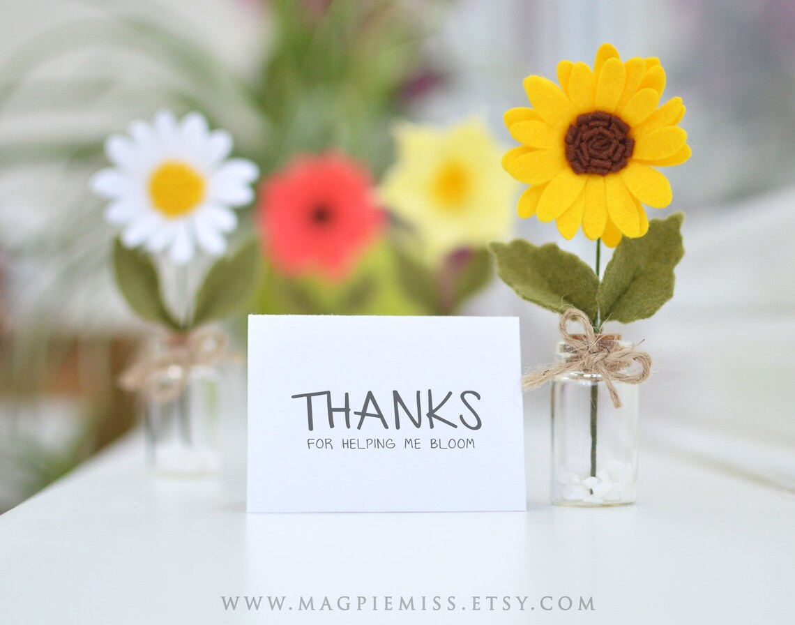 Teacher appreciation gift teacher thank you card flower | Etsy