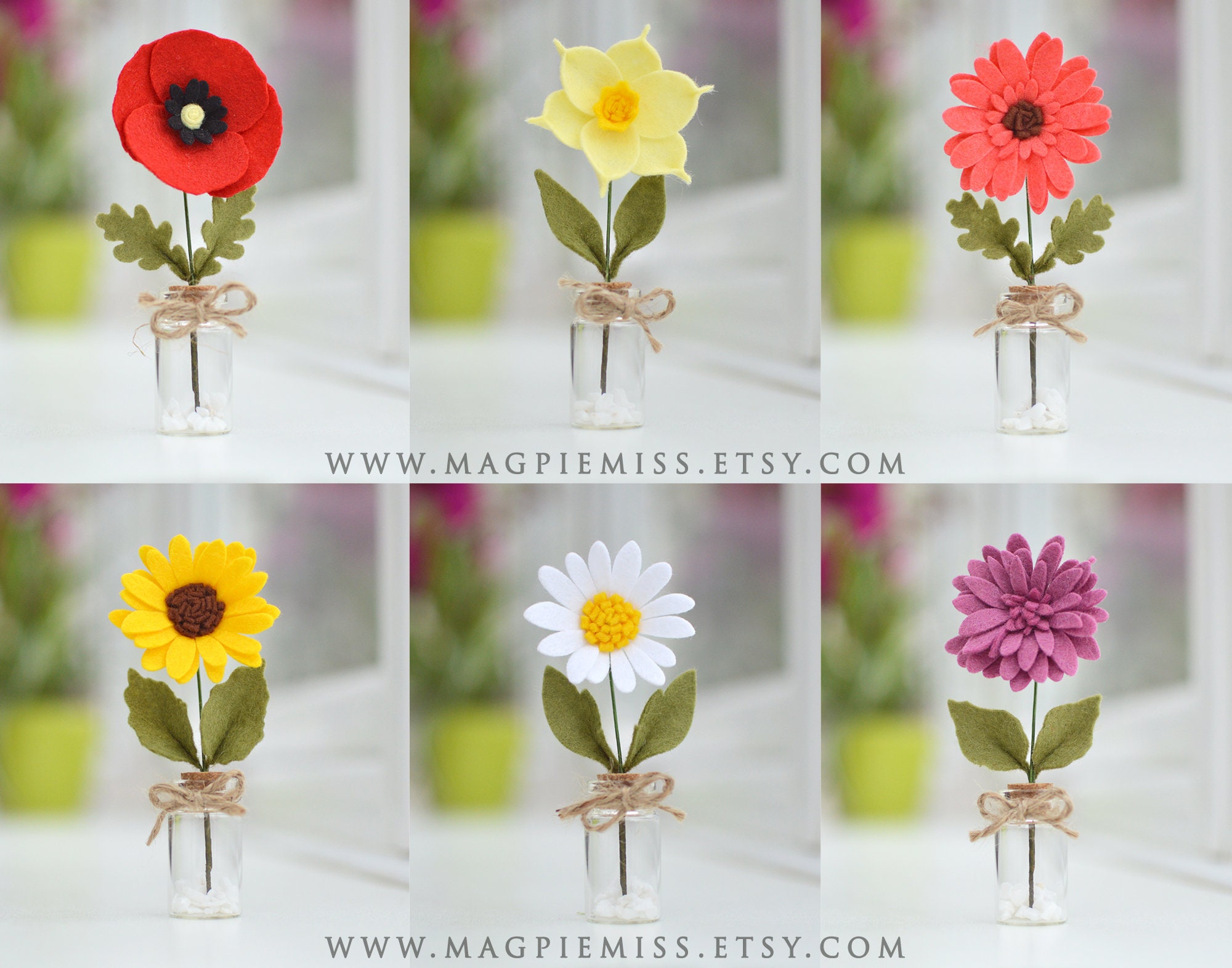 Felt Flowers Teacher Appreciation Gift With Personalised Thank You Card ...