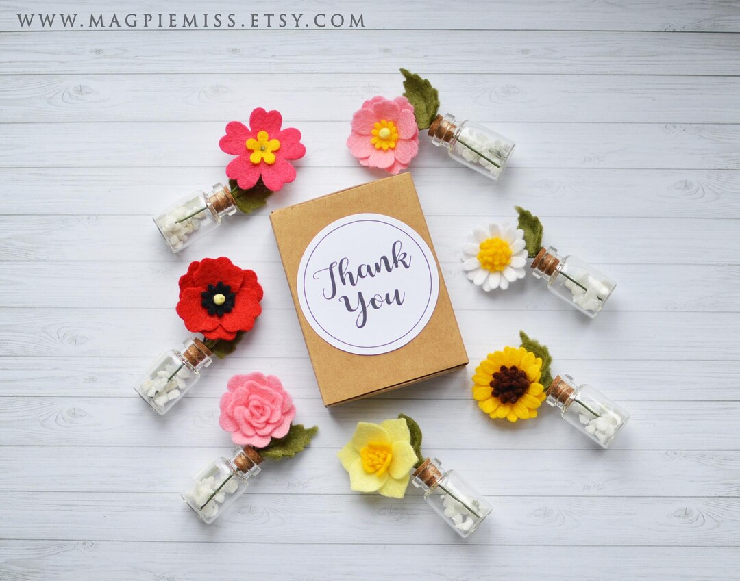 Felt Flowers in a Matchbox: Handmade Thank You Gift - Anniversay Mum ...