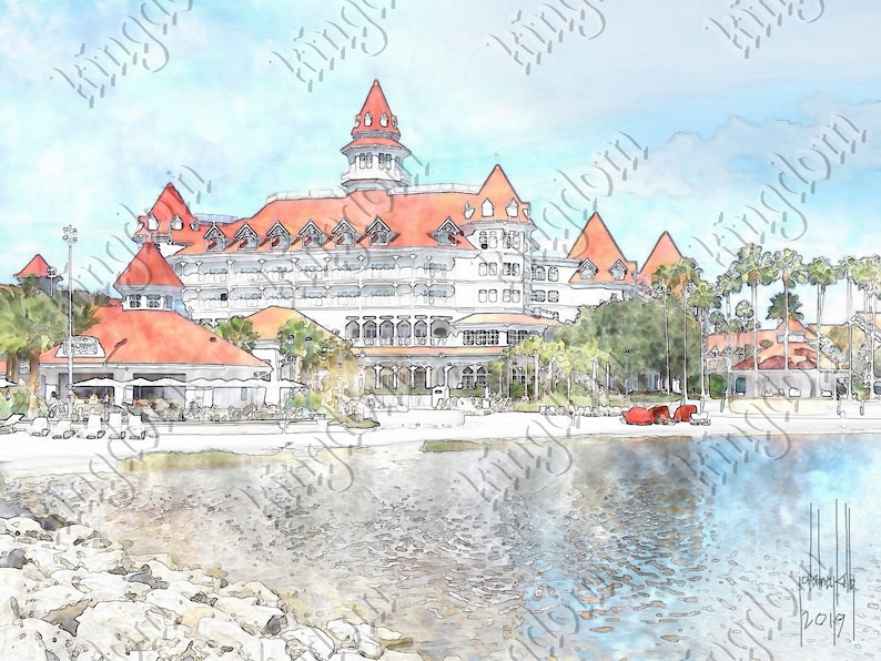 Grand Floridian Watercolor Style Print - Etsy
