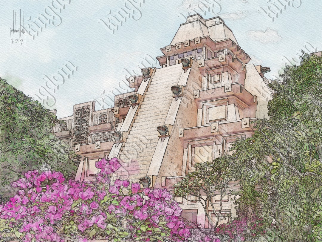 Disney Mexico Epcot Watercolor Style Print - Etsy