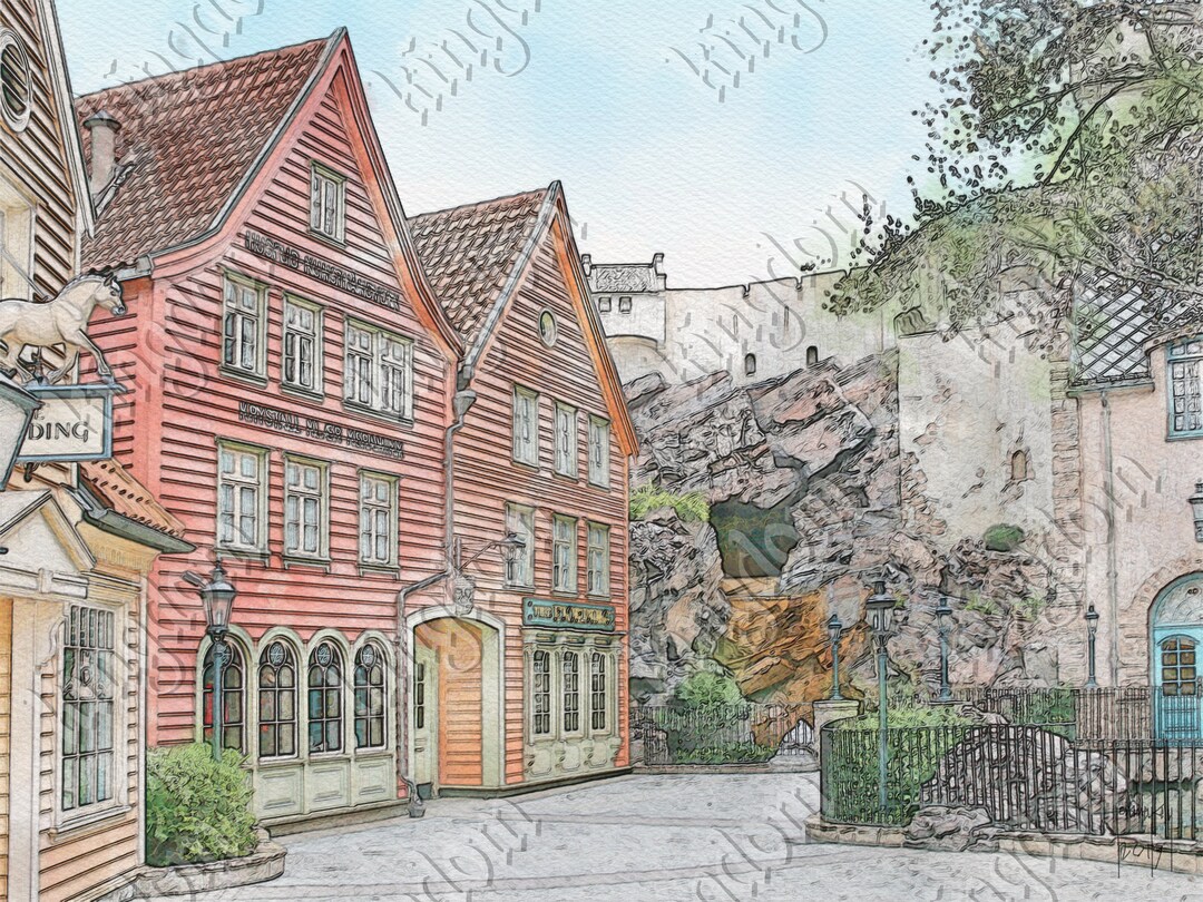 Disney Norway Epcot Watercolor Style Print - Etsy