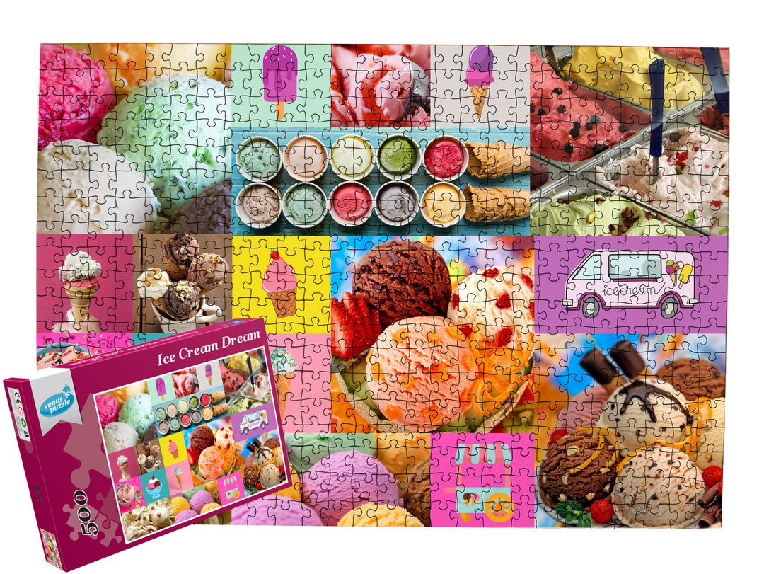 500 Pieces Jigsaw Puzzle 'ice Cream Dream' / Ice Cream Collage Jigsaw ...