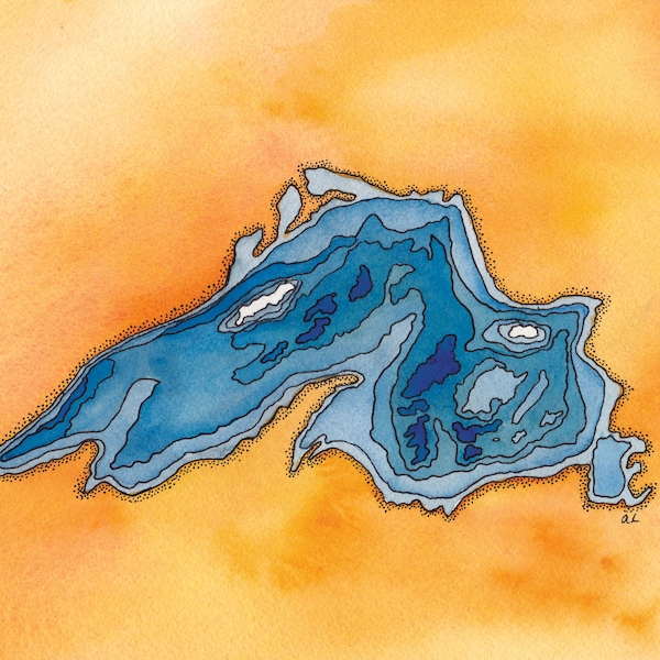 Lake Depth Map Chart - Etsy