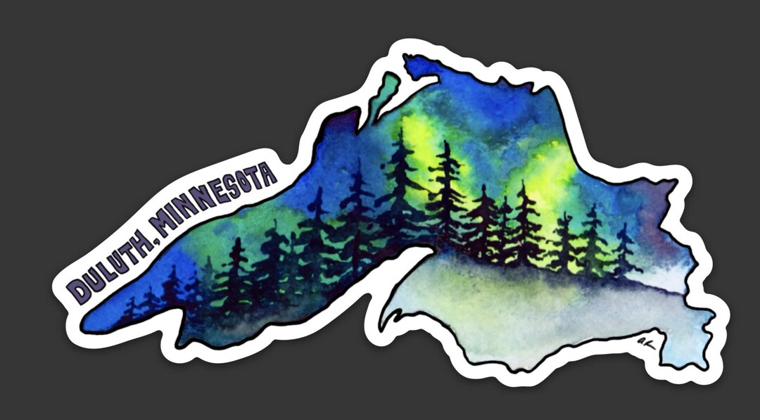 Sticker Lake Superior Aurora Duluth Minnesota - Etsy