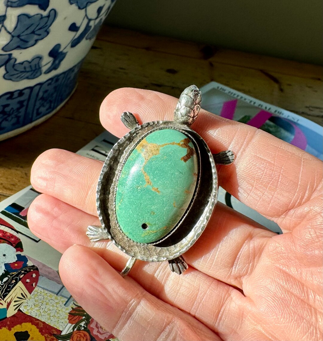 Curious and Cute Handmade Turtle Pendant Made From a Foreign Silver ...
