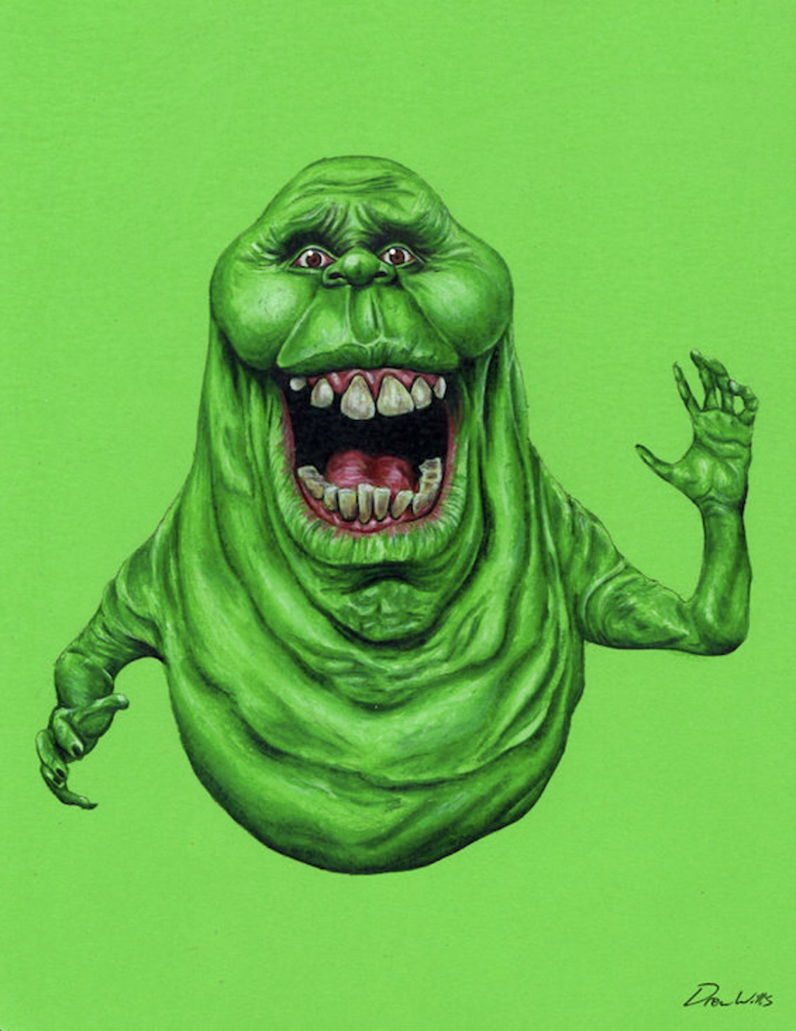 Ghostbusters Slimer Portrait Print - Etsy