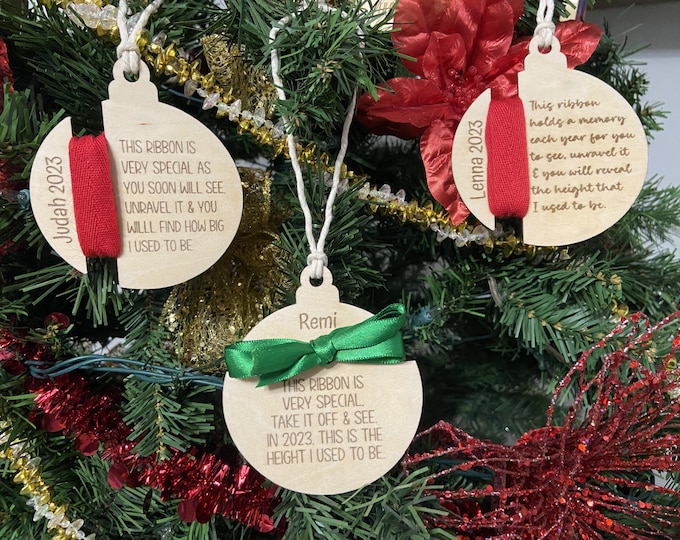 Personalized Growth Height Christmas Ornament for Kids-growth Ornament ...