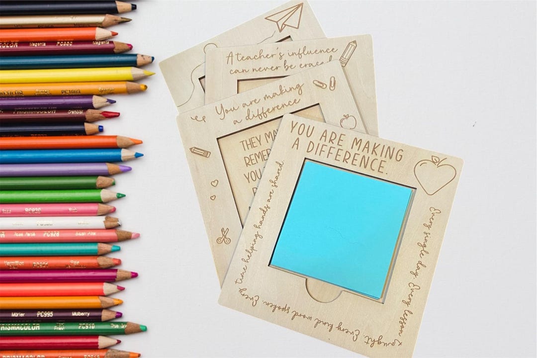 Teacher Appreciation Post It Note Holder Digital File 9 Editable ...