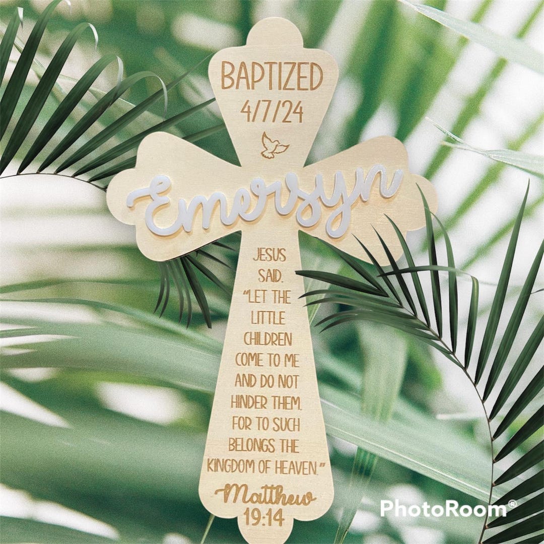 Baptism Cross Personalized Name 4 Versions SVG Laser Cut Digital File ...