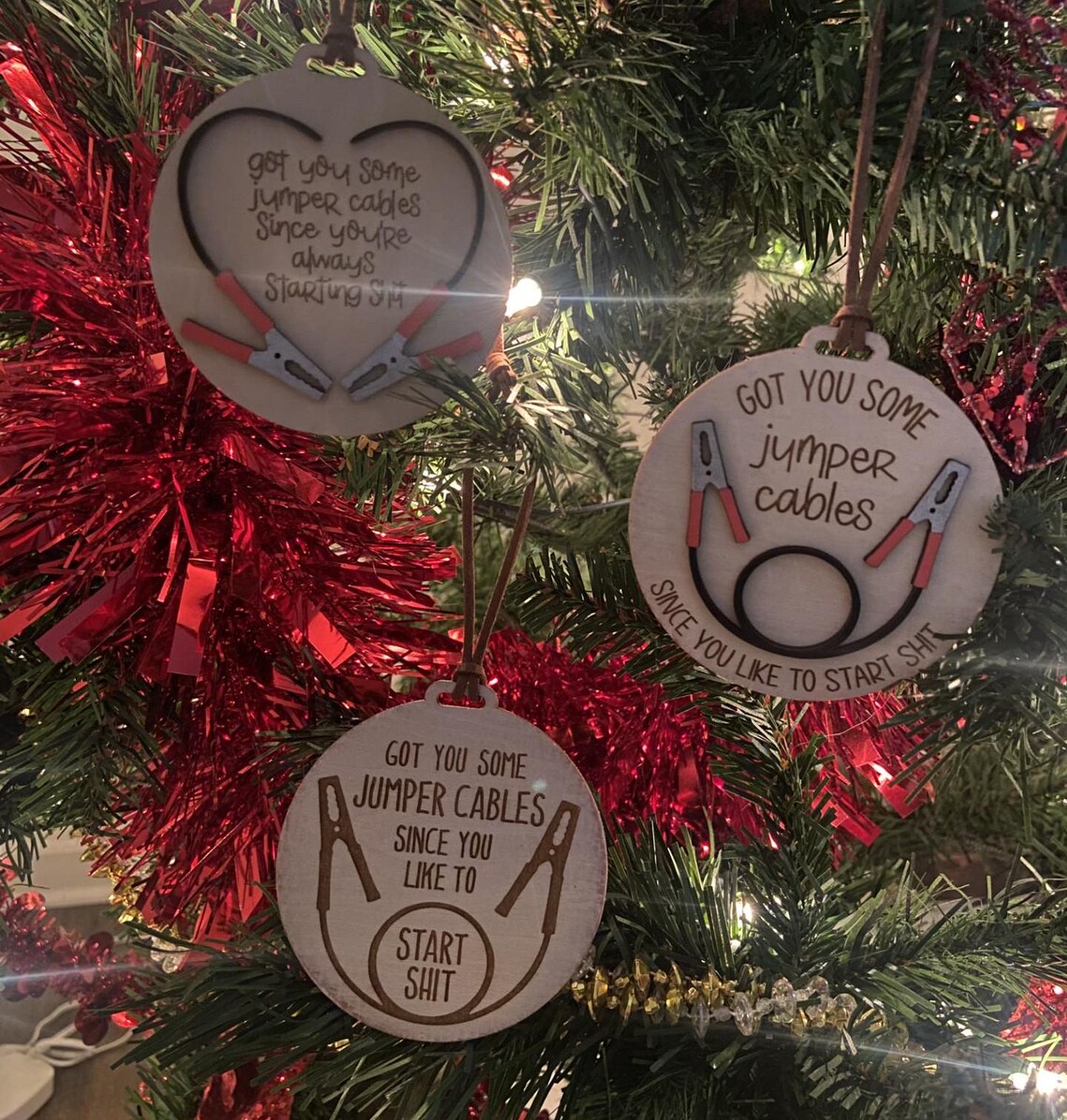 Jumper Cable Ornament Set of 4 Designs SVG Laser Cut File Lightburn ...