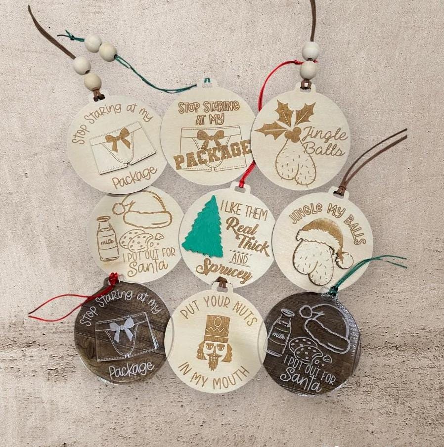 Inappropriate Ornament Bundle Jingle Balls, Put Out for Santa, Nut ...