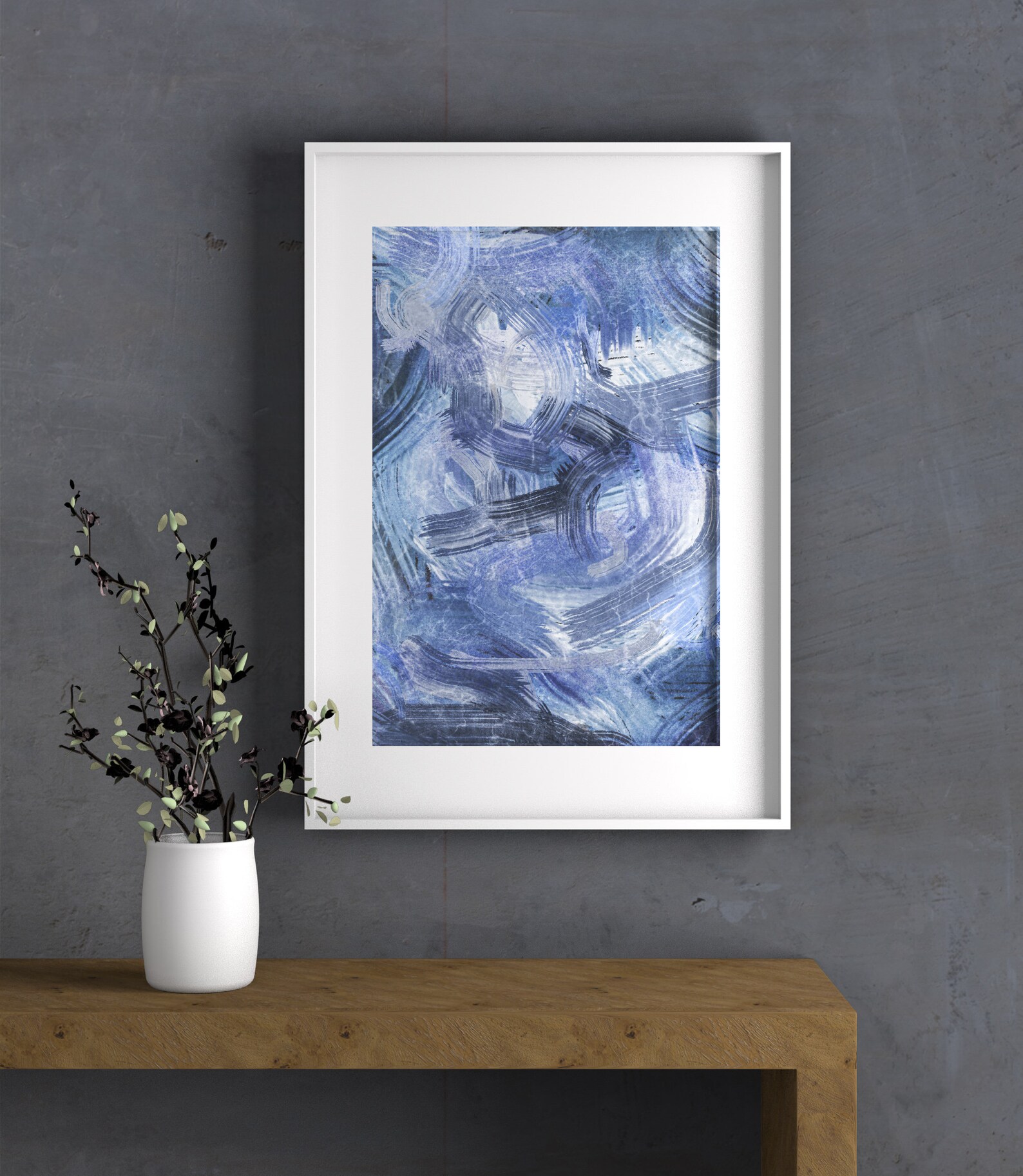 Printable Abstract Navy Blue Wall Art Art Prints Abstract - Etsy
